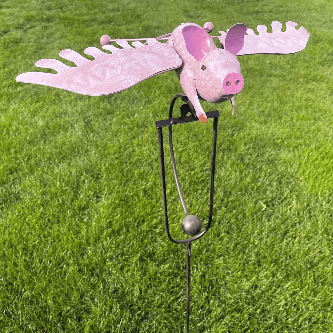 🔥Last Day Sale 49% OFF —🐷Flying Pig Kinetic Balancing Garden Art Stake ...